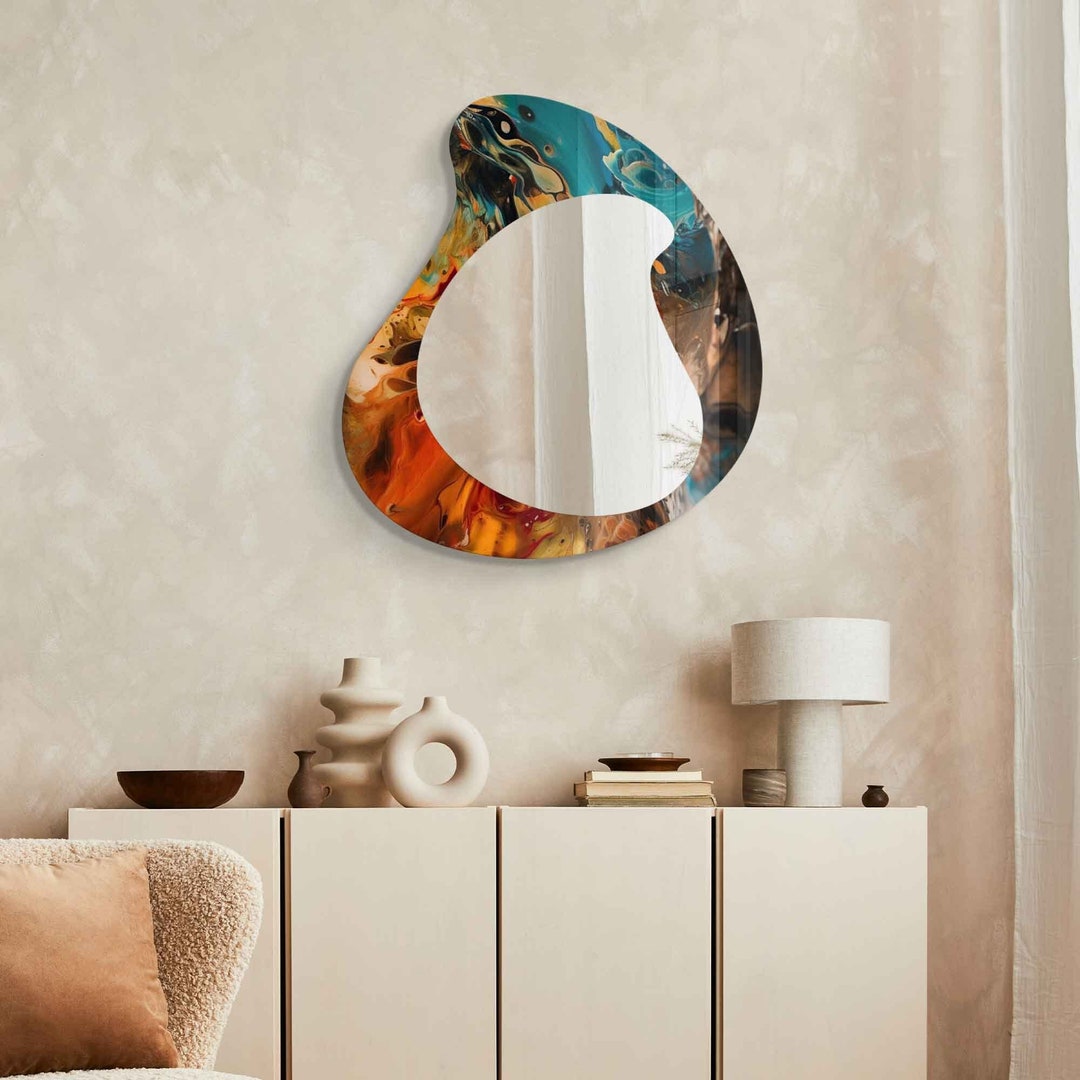 Asymmetrical Mirror, Irregular Mirror, Mirror Wall Decor on Tempered ...