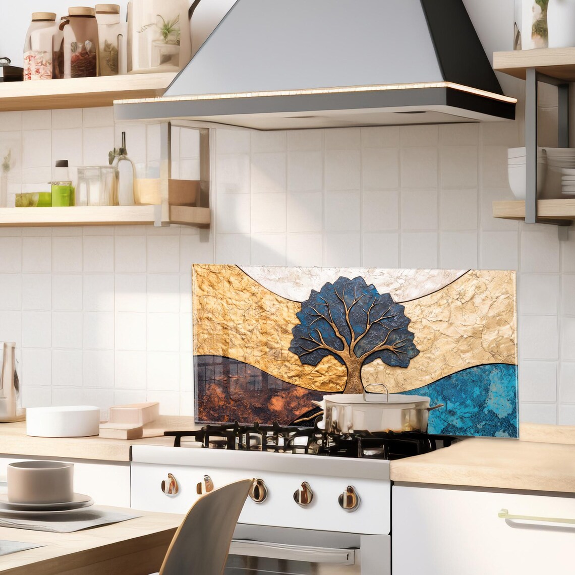 Tempered Glass Backsplash, Kitchen Sink Cover, Splashback Tile ...