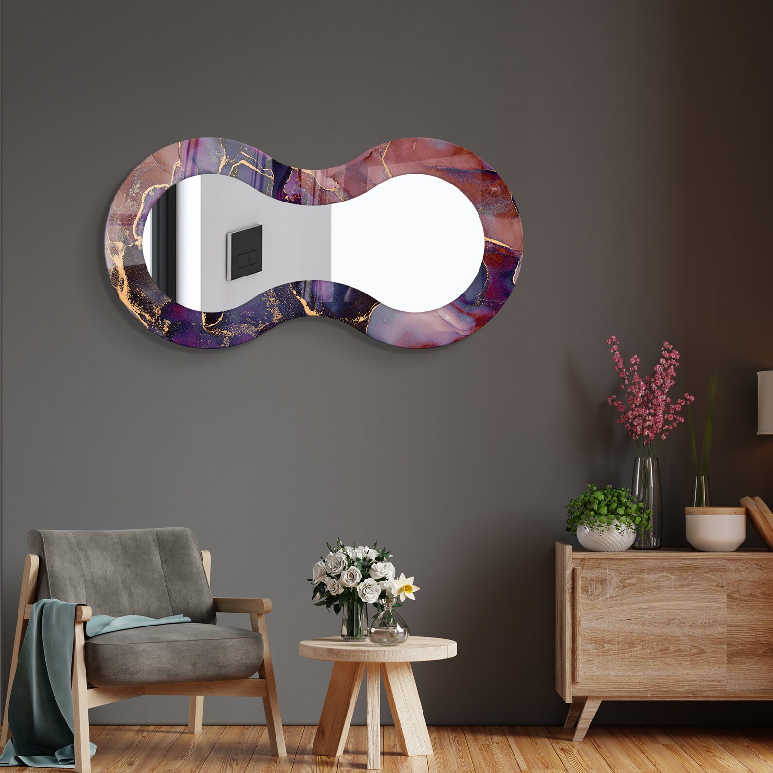 Asymmetrical Mirror, Irregular Mirror, Mirror Wall Decor on Tempered ...