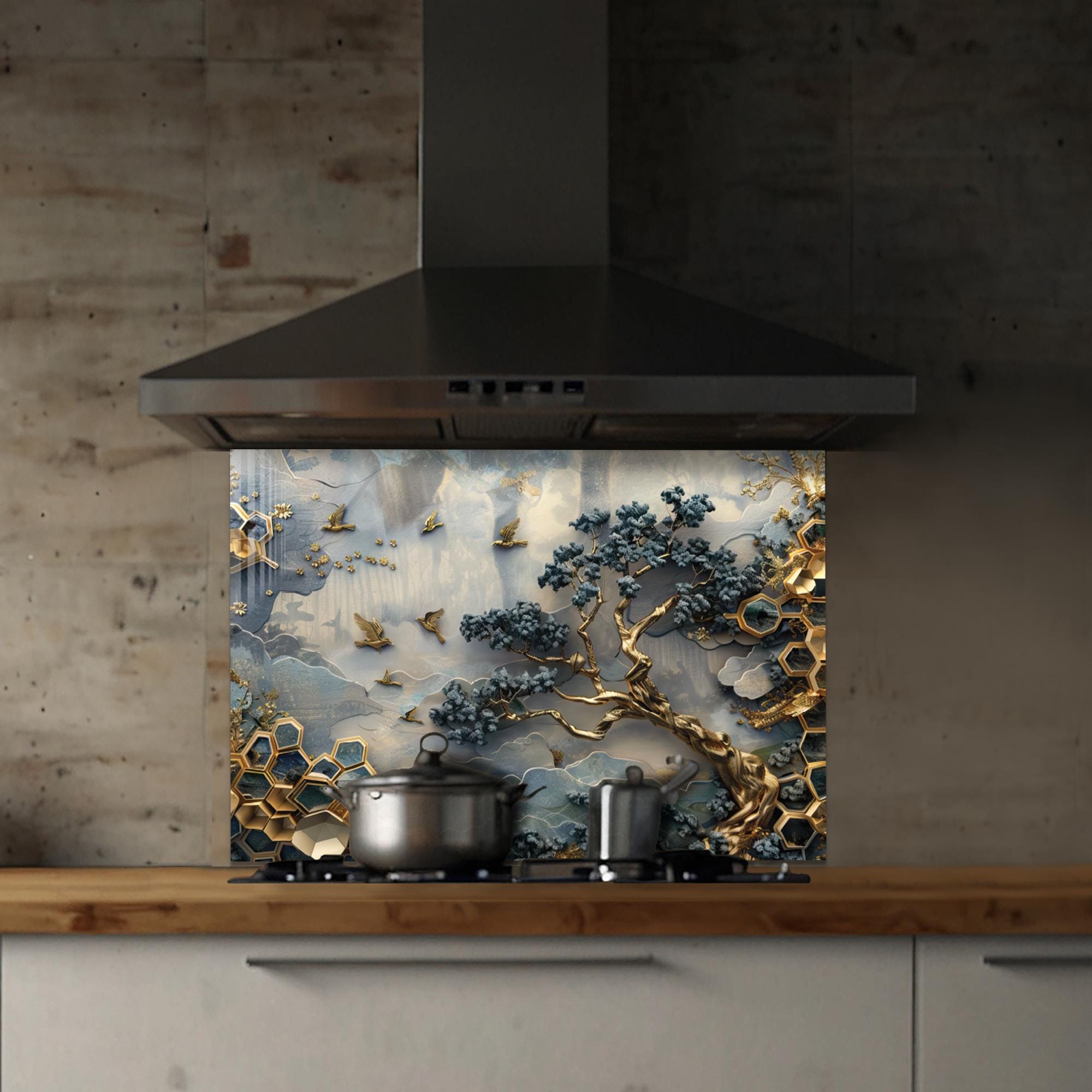 Tempered Glass Backsplash, Kitchen Sink Cover, Splashback Tile ...