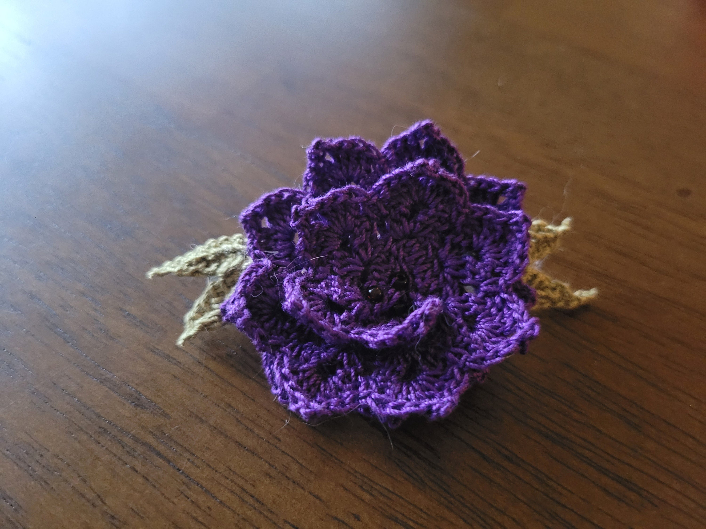 Flower and Leaves Crochet Barrettes - Etsy