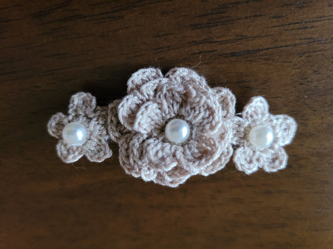 Flower Cluster Crochet Barrettes - Etsy