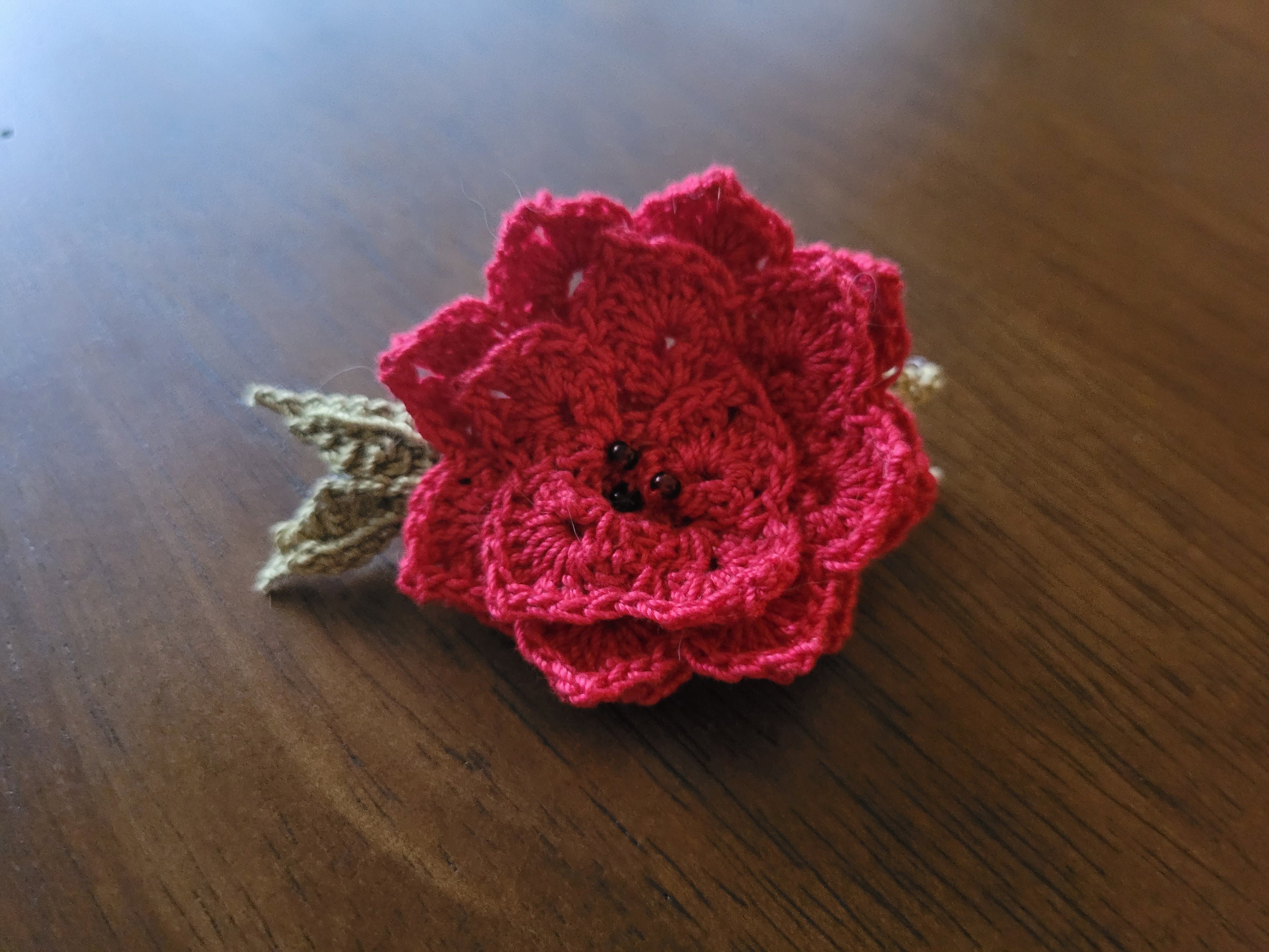 Flower and Leaves Crochet Barrettes - Etsy