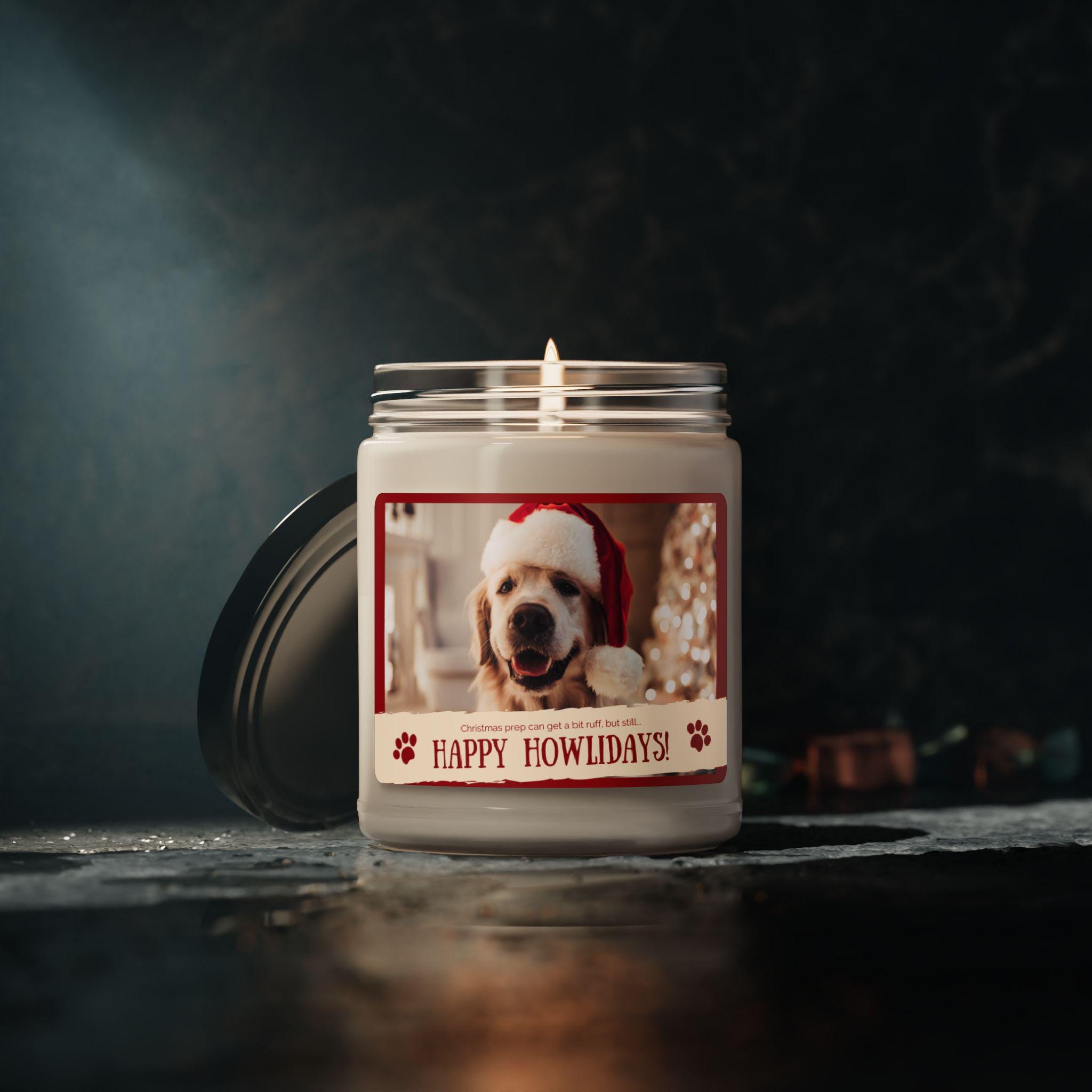 Custom Dog Christmas Candle, Your Pet's Photo, Happy Howlidays Candle ...