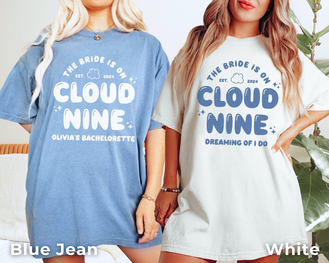 Cloud Nine Bachelorette Shirts, Custom Bachelorette Shirt, Personalized Bach Club Shirts, Luxury ...
