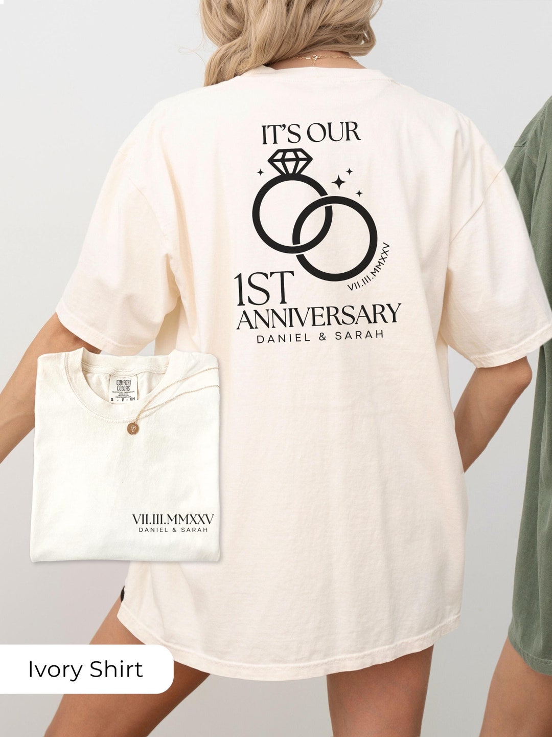 Custom Anniversary Date Shirt, Personalized Couples Name Shirt, Roman ...