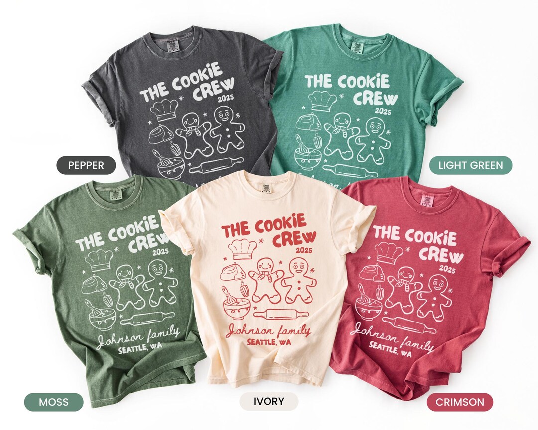 Custom Christmas Cookie Crew Shirt Comfort Colors: Matching Family 2025 ...