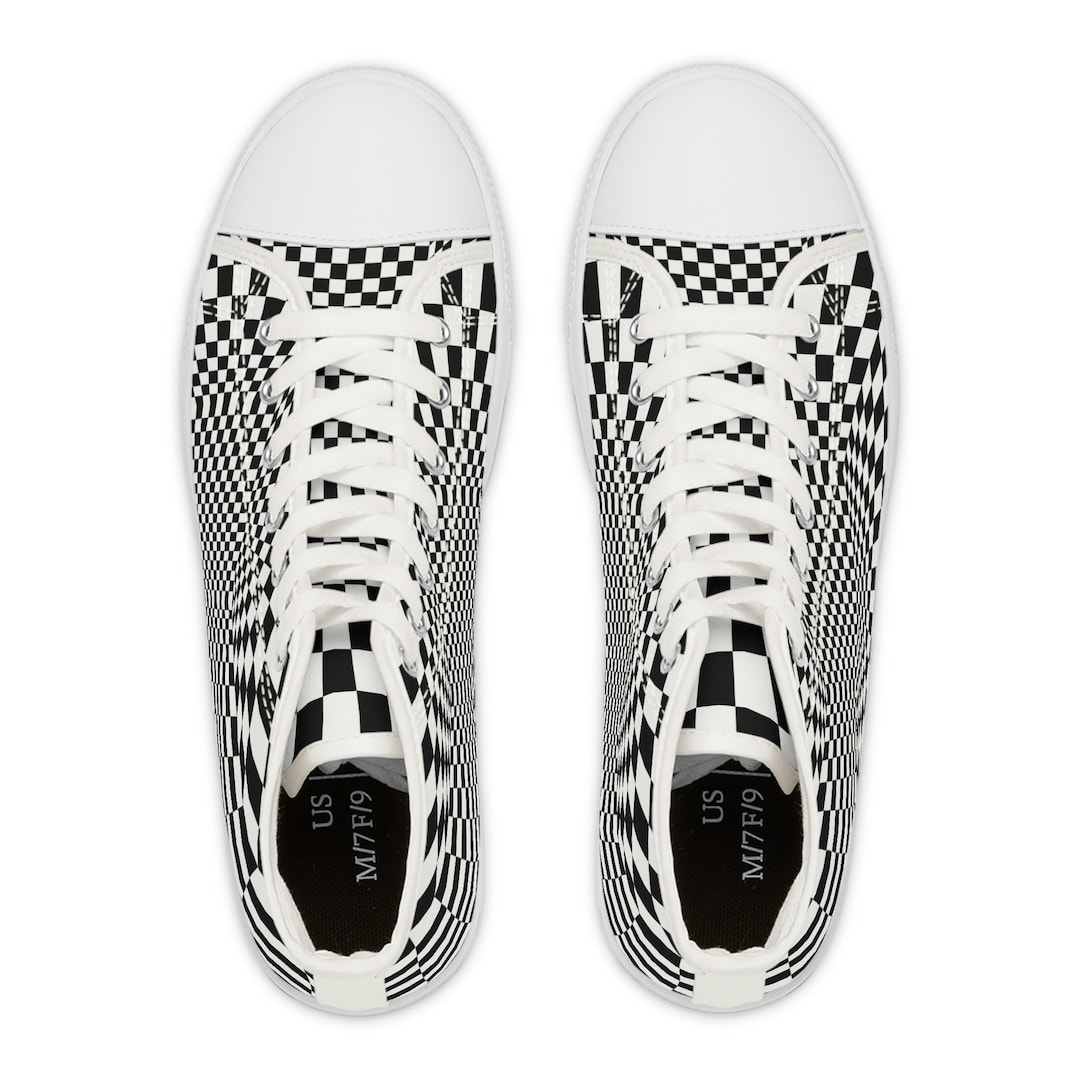 Women's High Top Infinity Shoe Optical Illusion Shoes Trippy Shoes ...