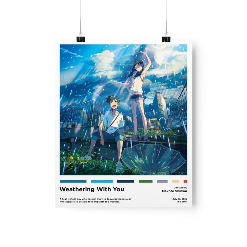 Weathering With You Poster Makoto Shinkai Minimalist Anime - Etsy