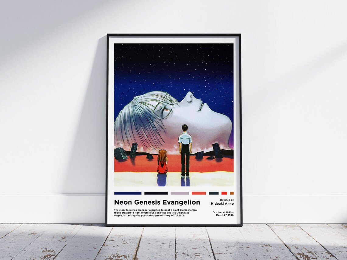 Neon Genesis Evangelion Poster Minimalist Anime Poster Retro - Etsy