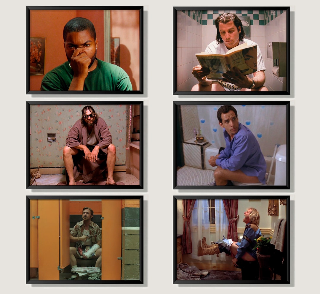 Movie Bathroom Scene Posters Funny Wall Art Prints Sitting - Etsy