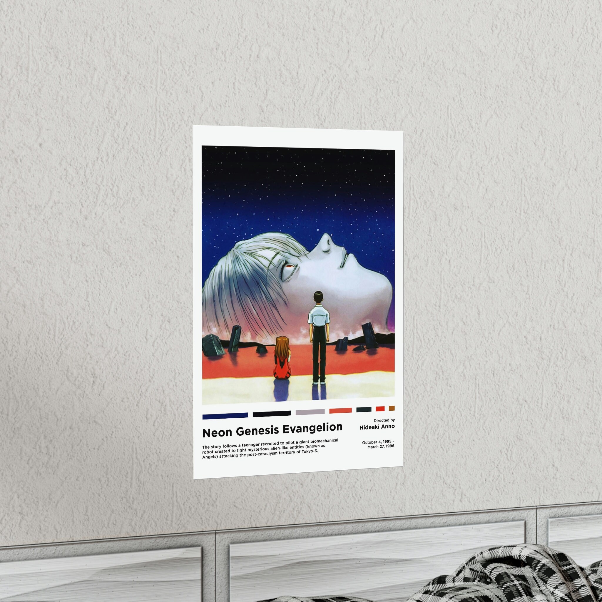 Neon Genesis Evangelion Poster Minimalist Anime Poster Retro - Etsy