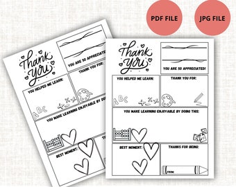 Teacher Appreciation Week Printable Thank You Teacher Gift - Etsy