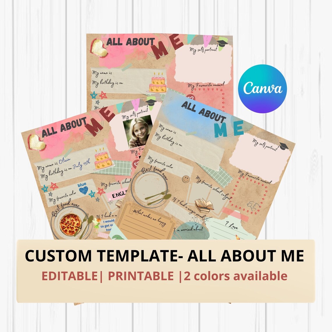 Canva Editable All About Me Student Info Sheet for Back to School, Meet ...