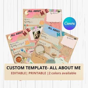 Canva Editable All About Me Student Info Sheet for Back to School, Meet ...