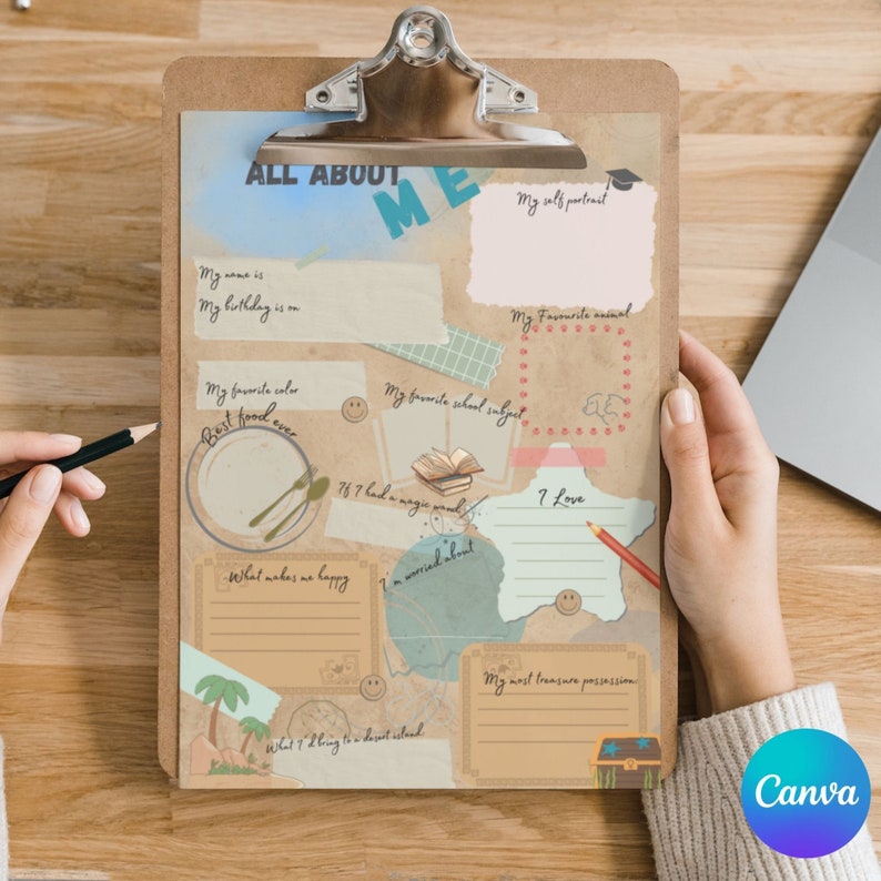 Canva Editable All About Me Student Info Sheet for Back to School, Meet ...