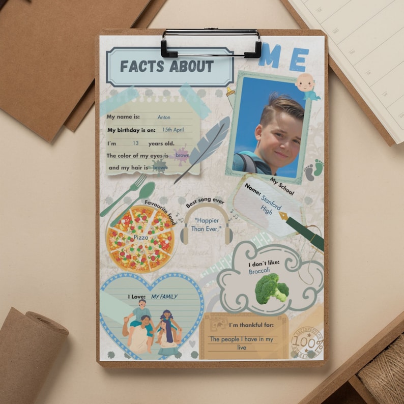 Canva Editable Student Facts About Me Template for Back to School,meet ...