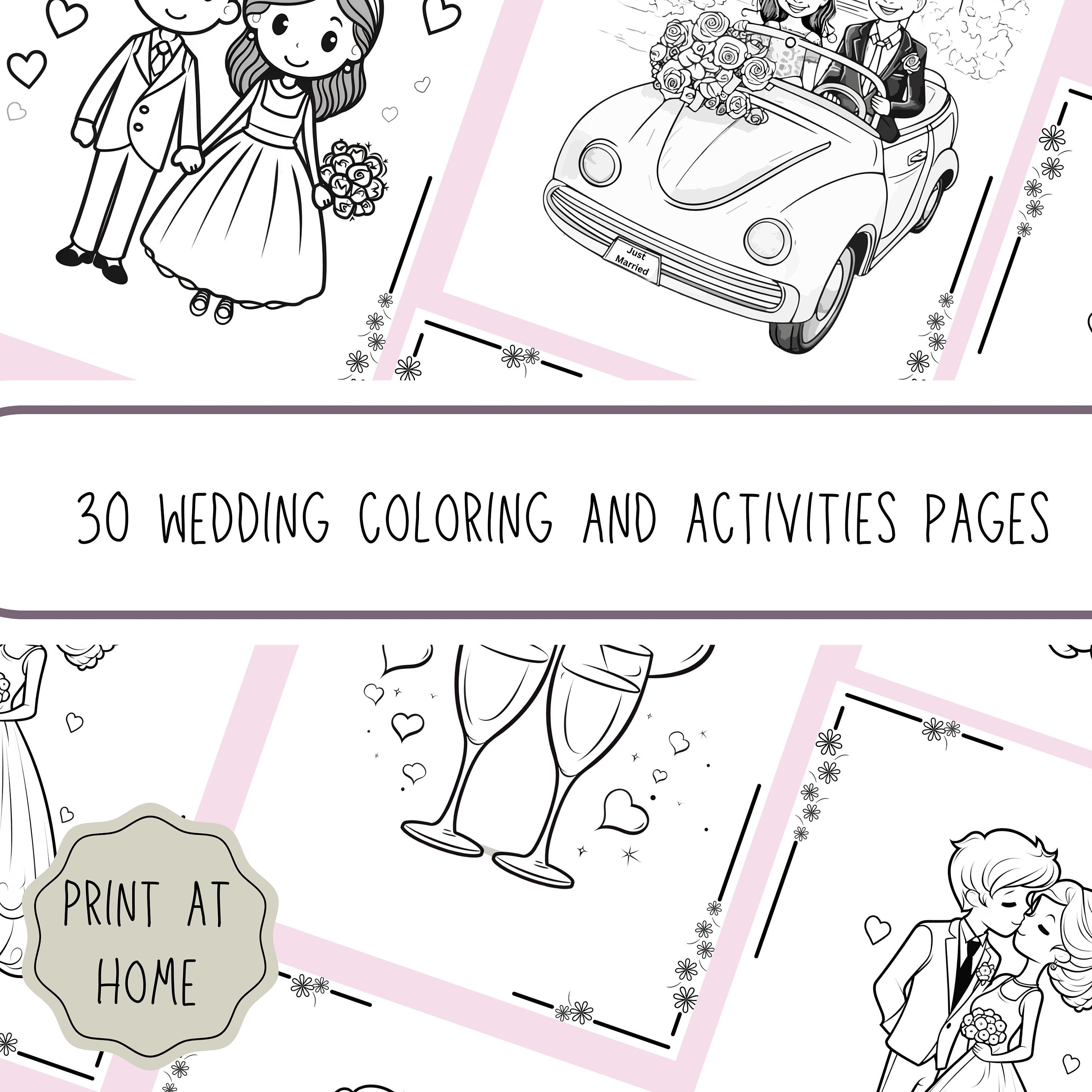 Kids Wedding Coloring Book Children Wedding Book Pages - Etsy