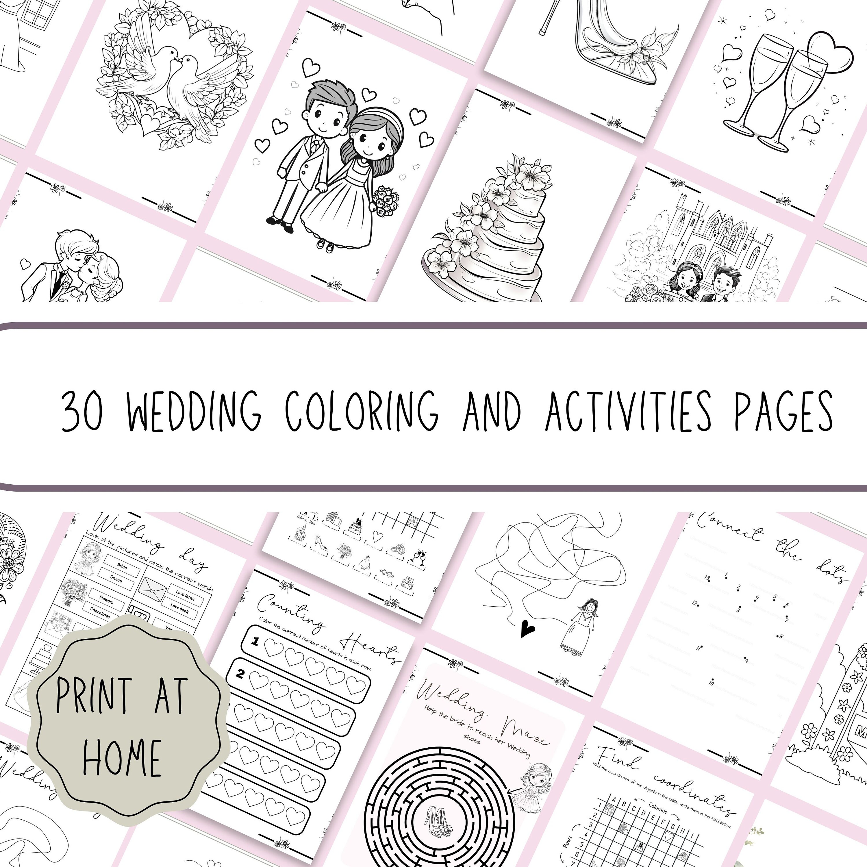 Kids Wedding Coloring Book Children Wedding Book Pages - Etsy