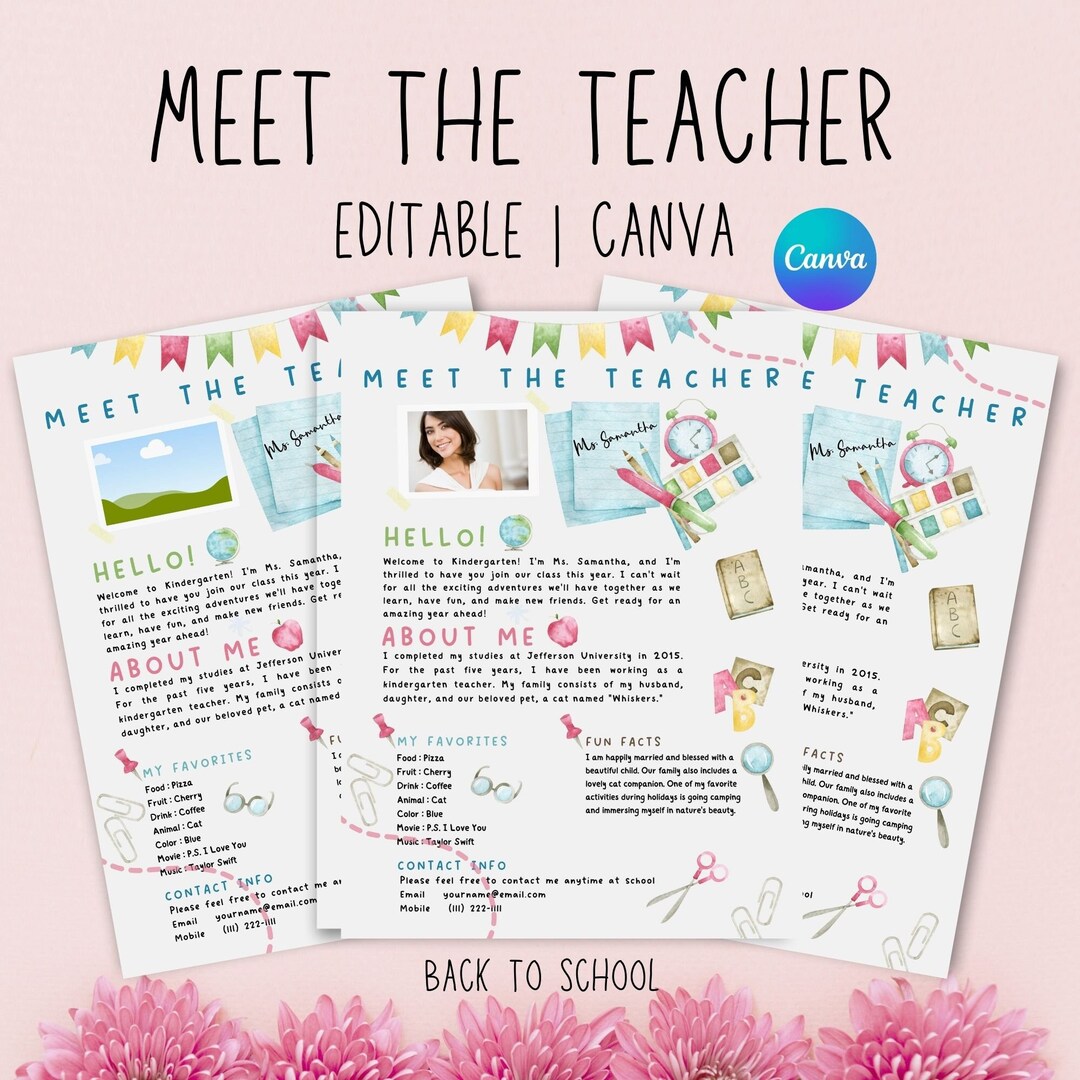 Meet the Teacher Editable Template Classroom Welcome Letter First Day ...