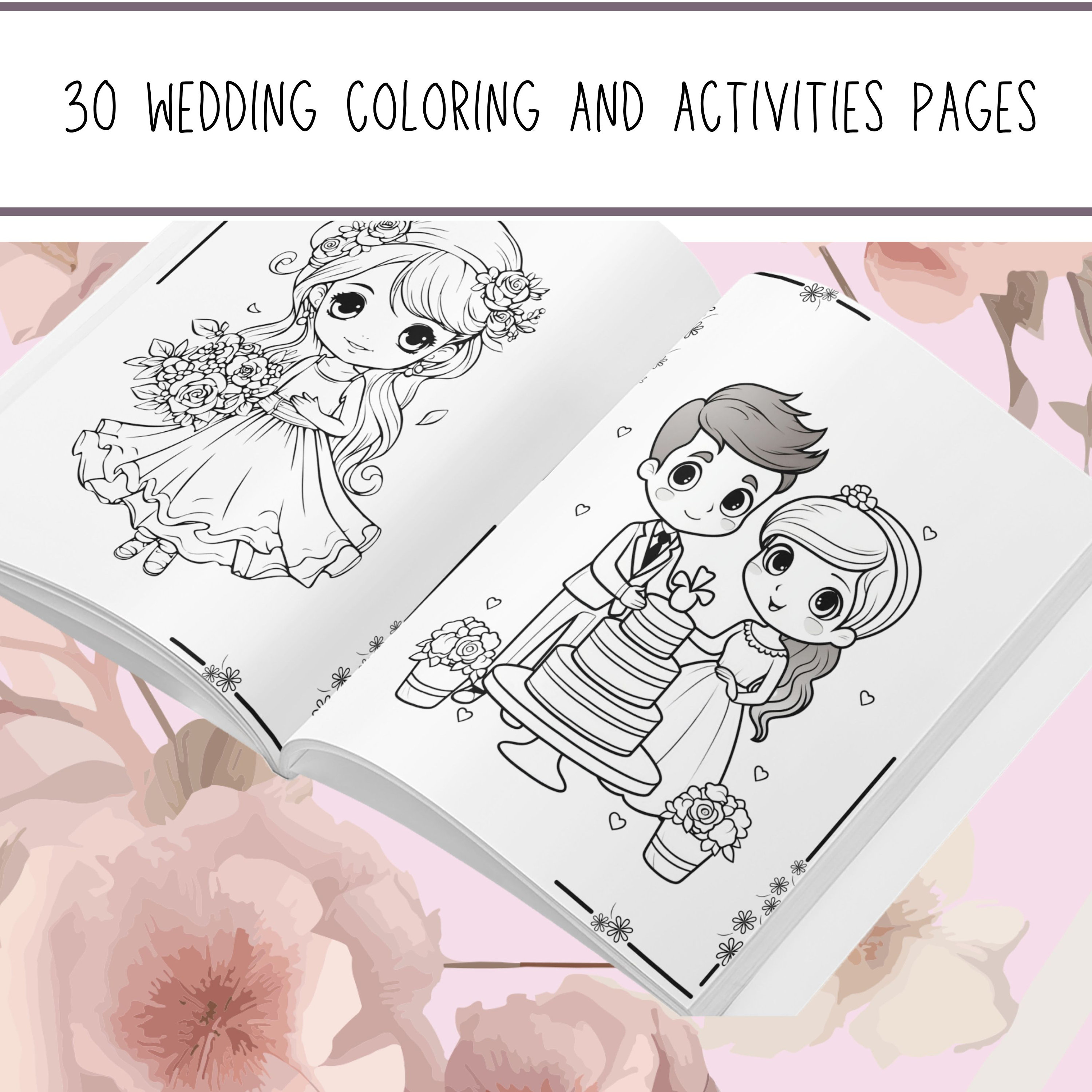 Kids Wedding Coloring Book Children Wedding Book Pages - Etsy