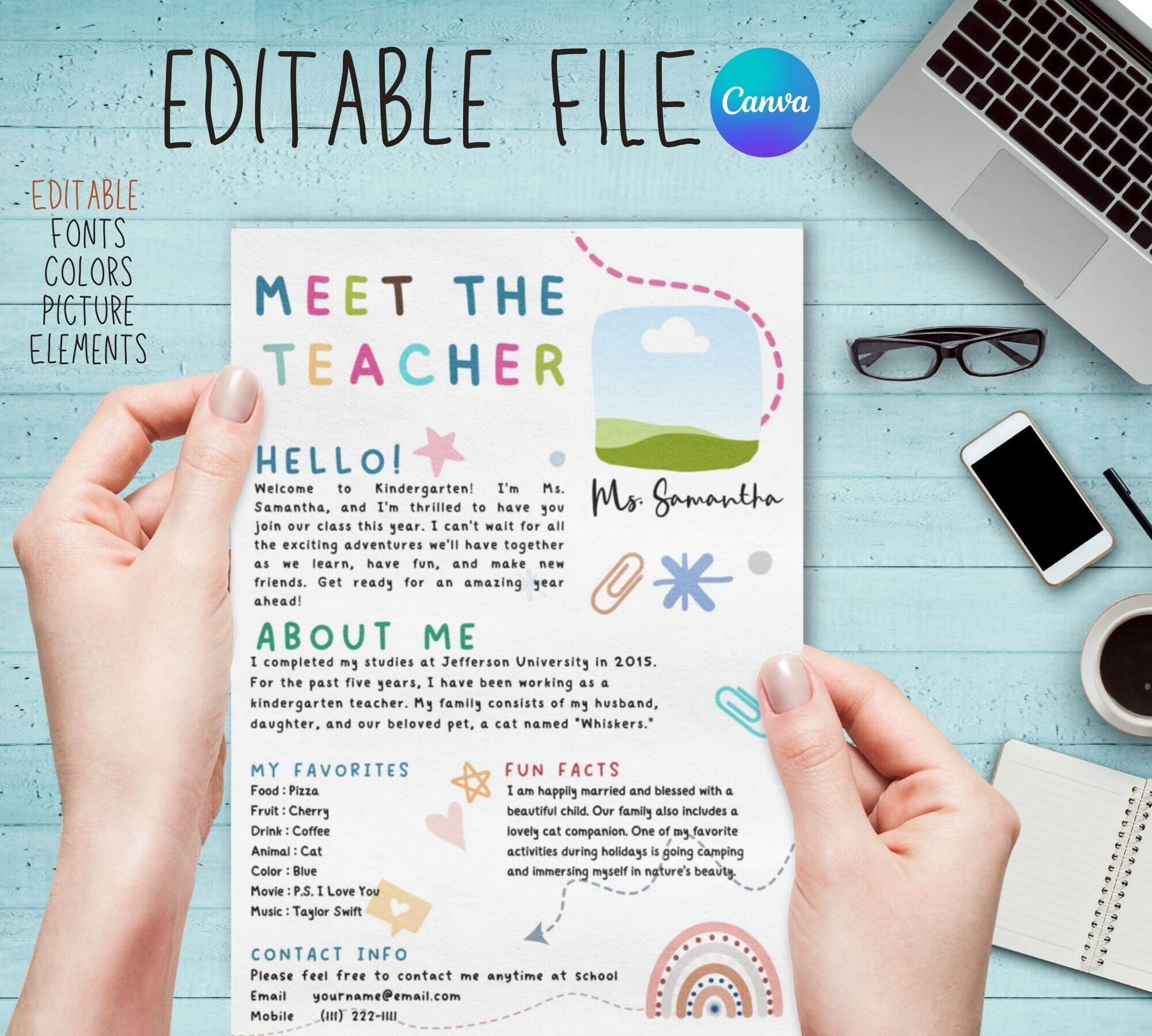 Meet the Teacher Editable Template Classroom Welcome Letter First Day ...