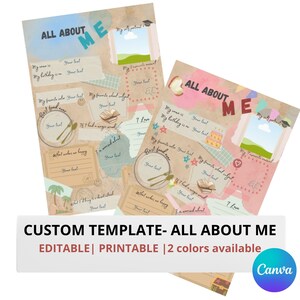 Canva Editable All About Me Student Info Sheet for Back to School, Meet ...