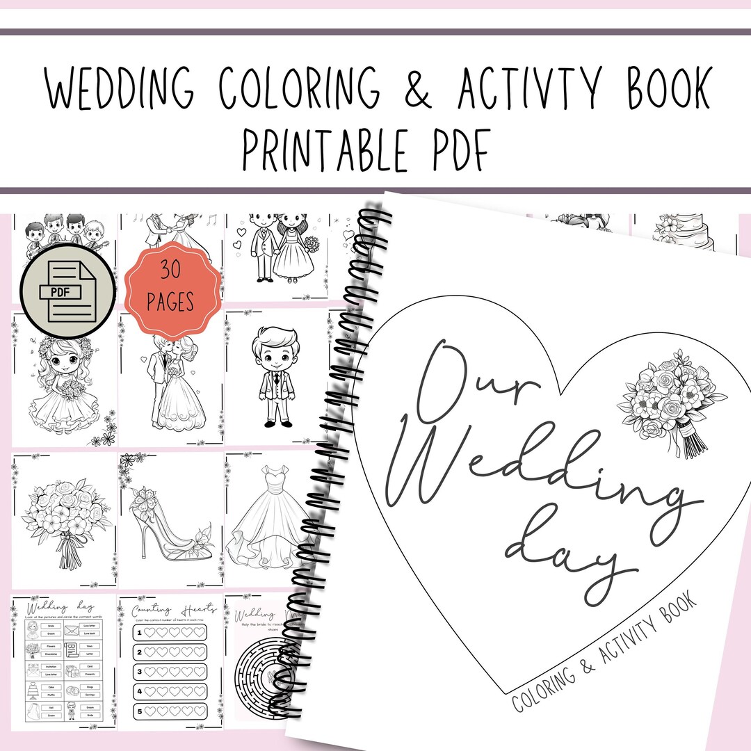 Kids Wedding Coloring Book Children Wedding Book Pages - Etsy