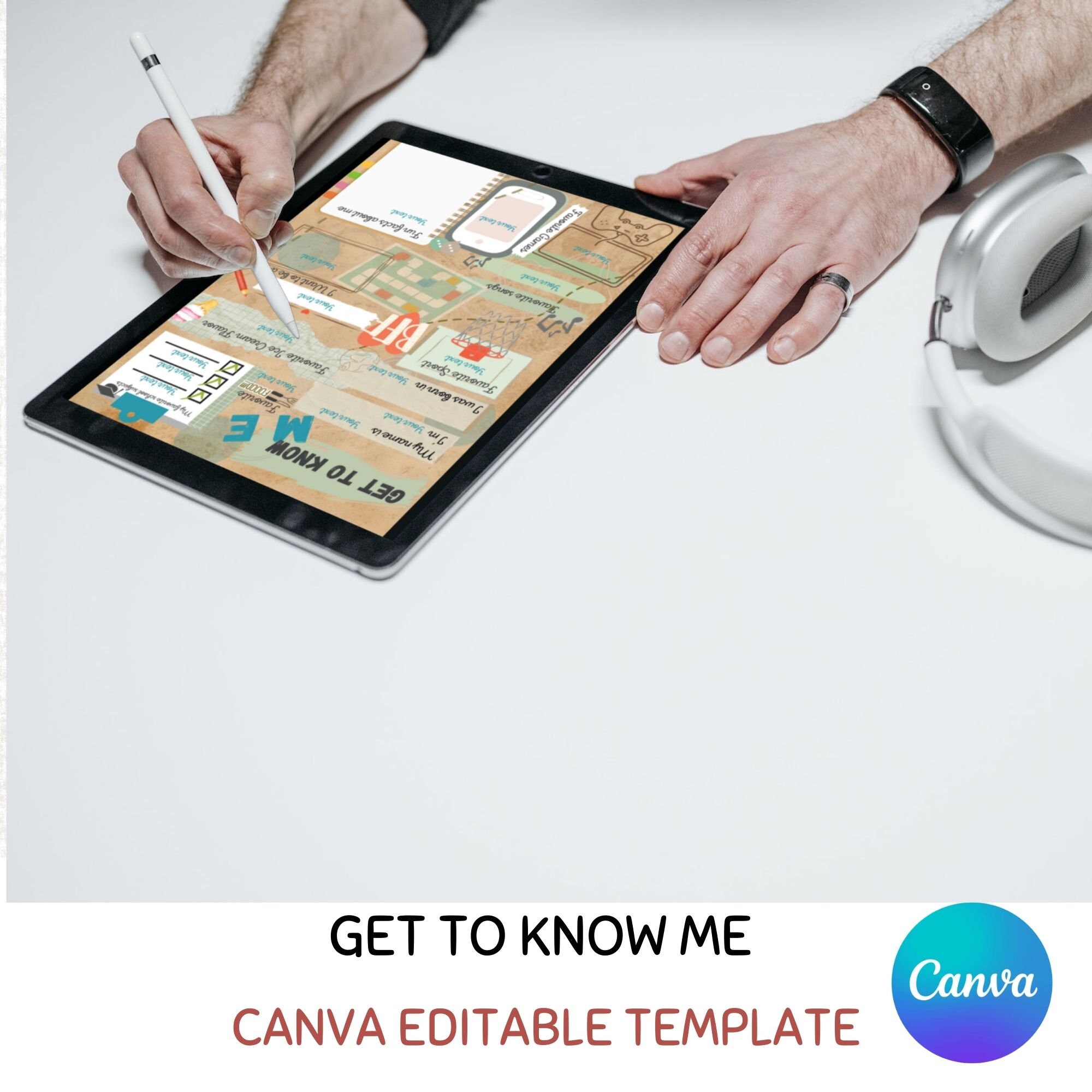 Editable Get to Know Me Canva Template Poster, Perfect for Students ...
