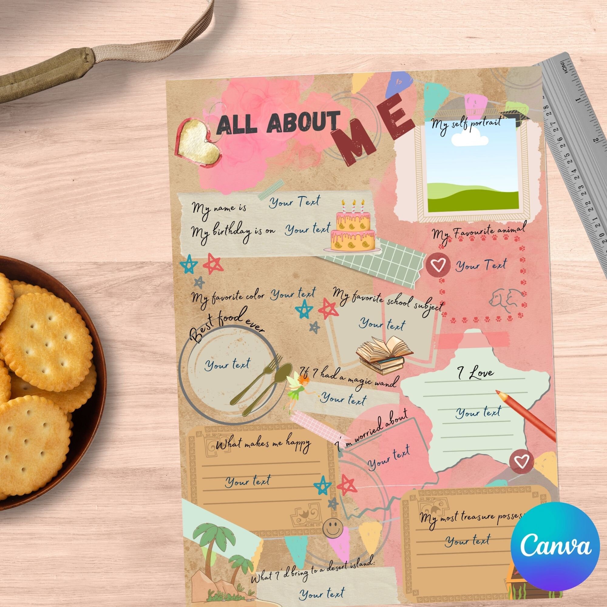 Canva Editable All About Me Student Info Sheet for Back to School, Meet ...