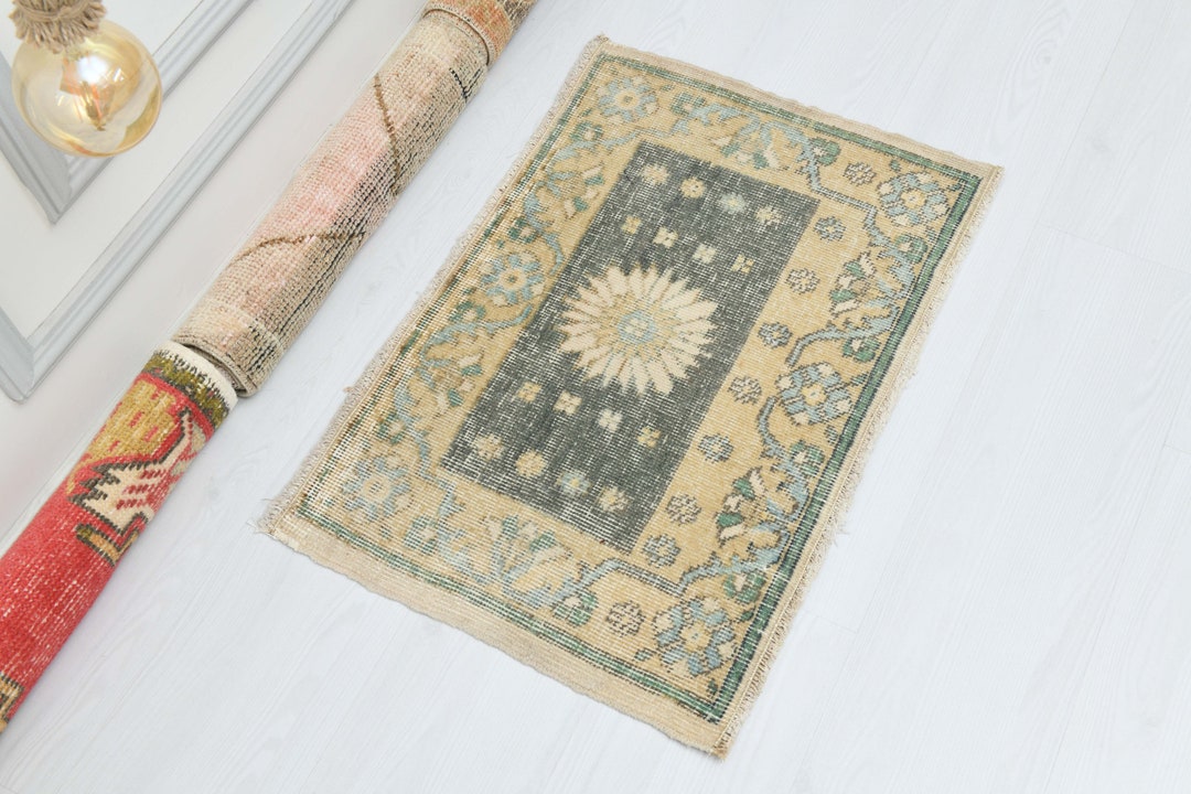 2x2 Bathroom Rug,small Rug,vintage Mat Rug,turkish Bath Mats,turkish ...