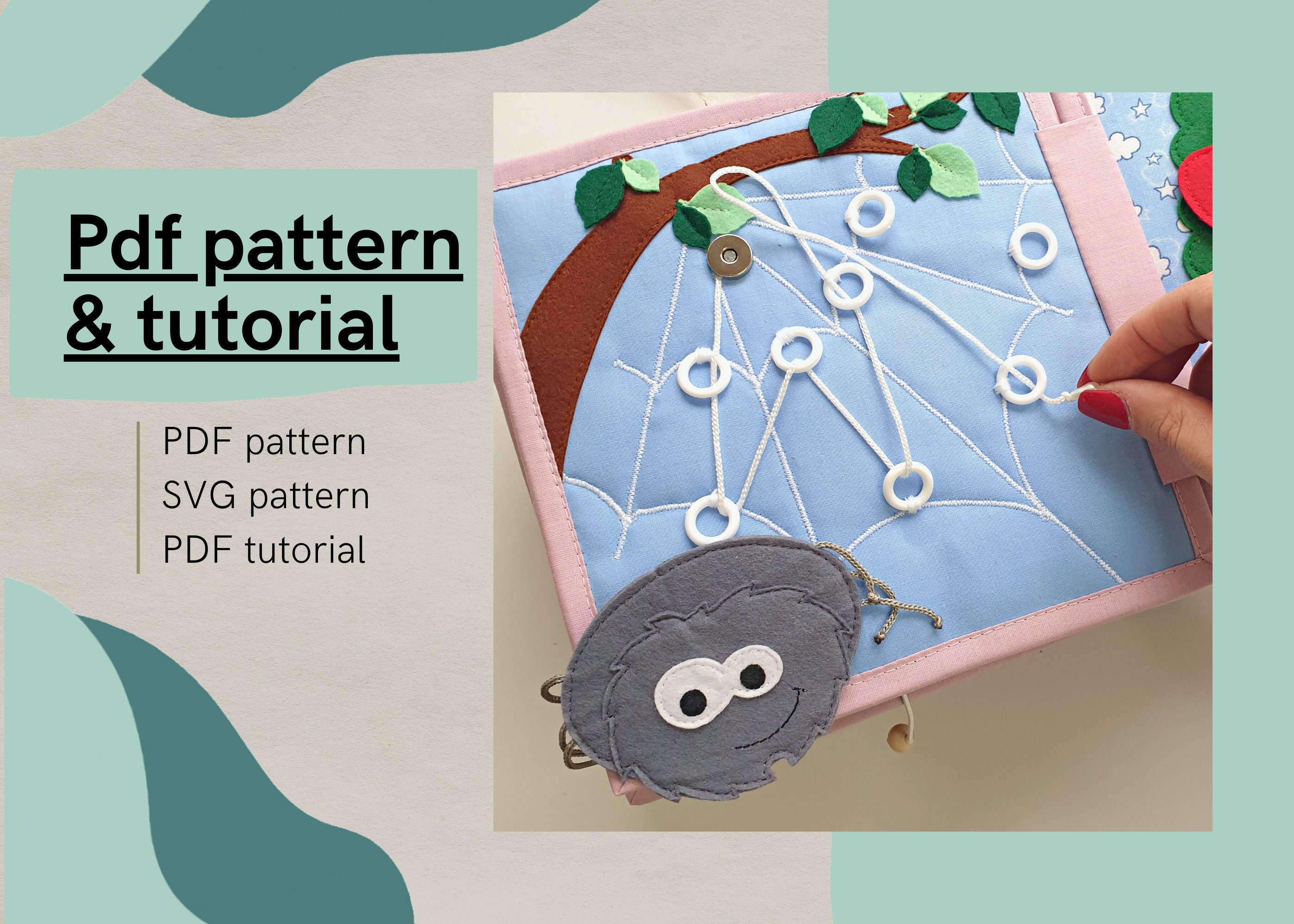 Quiet Book Page spider PDF Pattern and Tutorial, Felt Book for Toddler ...