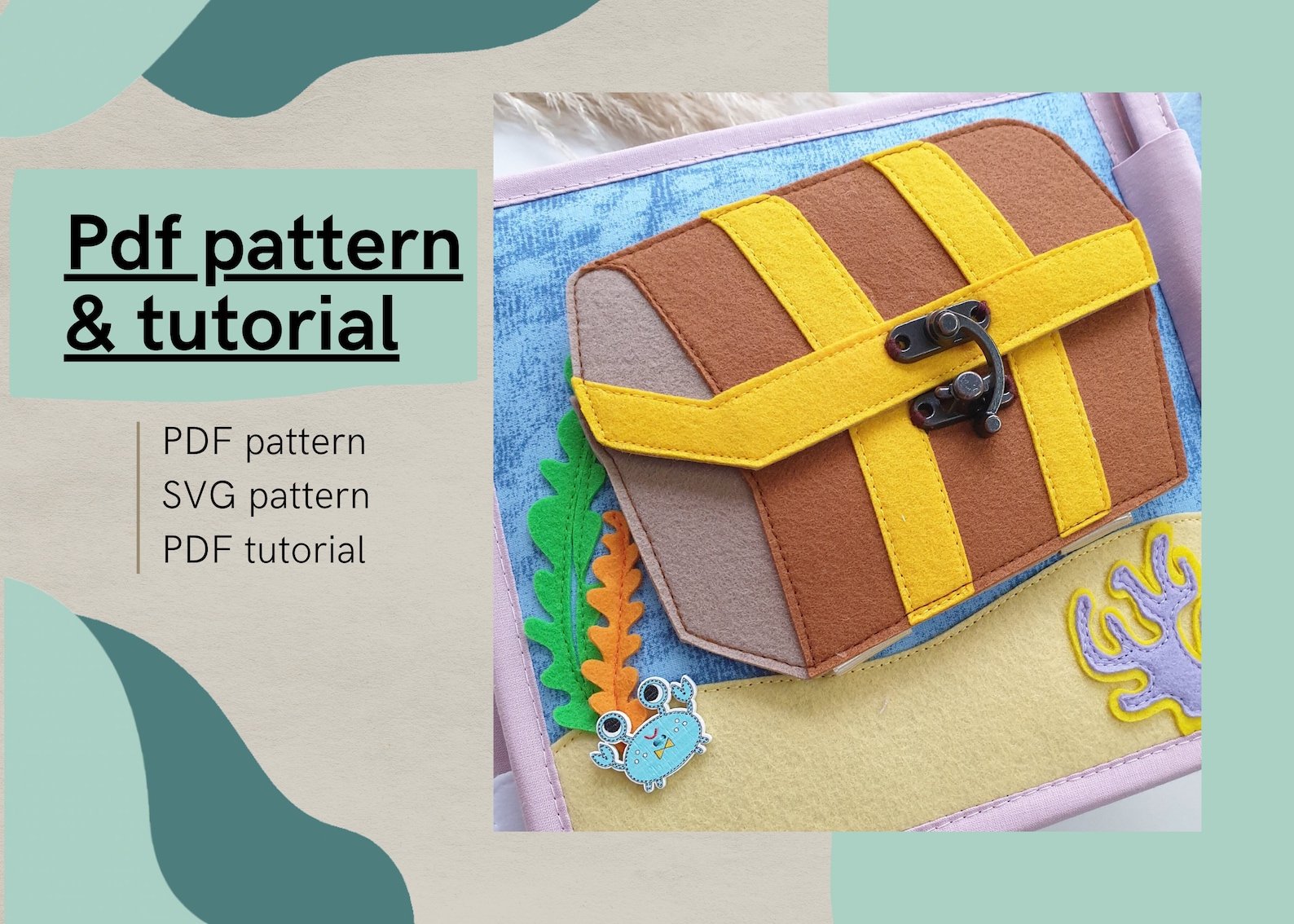 Felt Treasure Chest Quiet Book Page Pattern (PDF Pattern) - Etsy