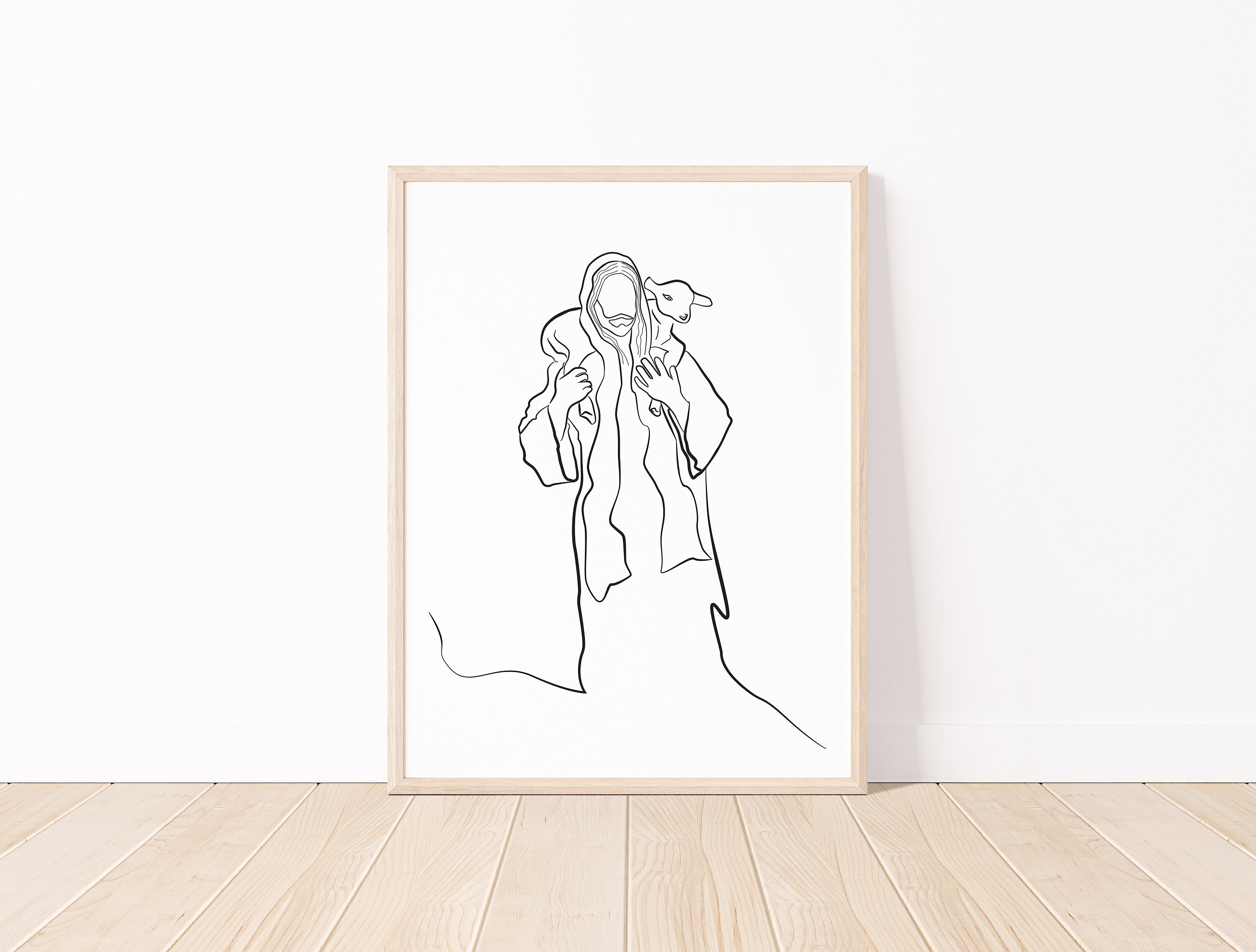 Christian Line Art, Jesus Line Art, Bible Story, Baptism Gift, Christ ...
