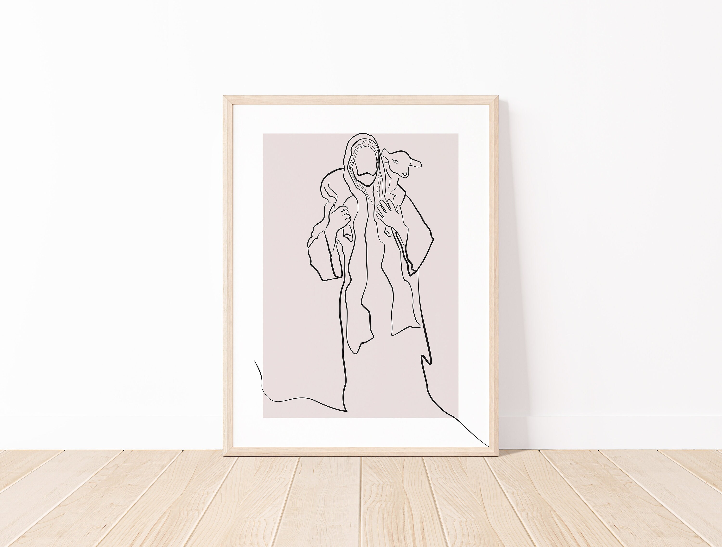 Christian Line Art, Jesus Line Art, Bible Story, Baptism Gift, Christ ...