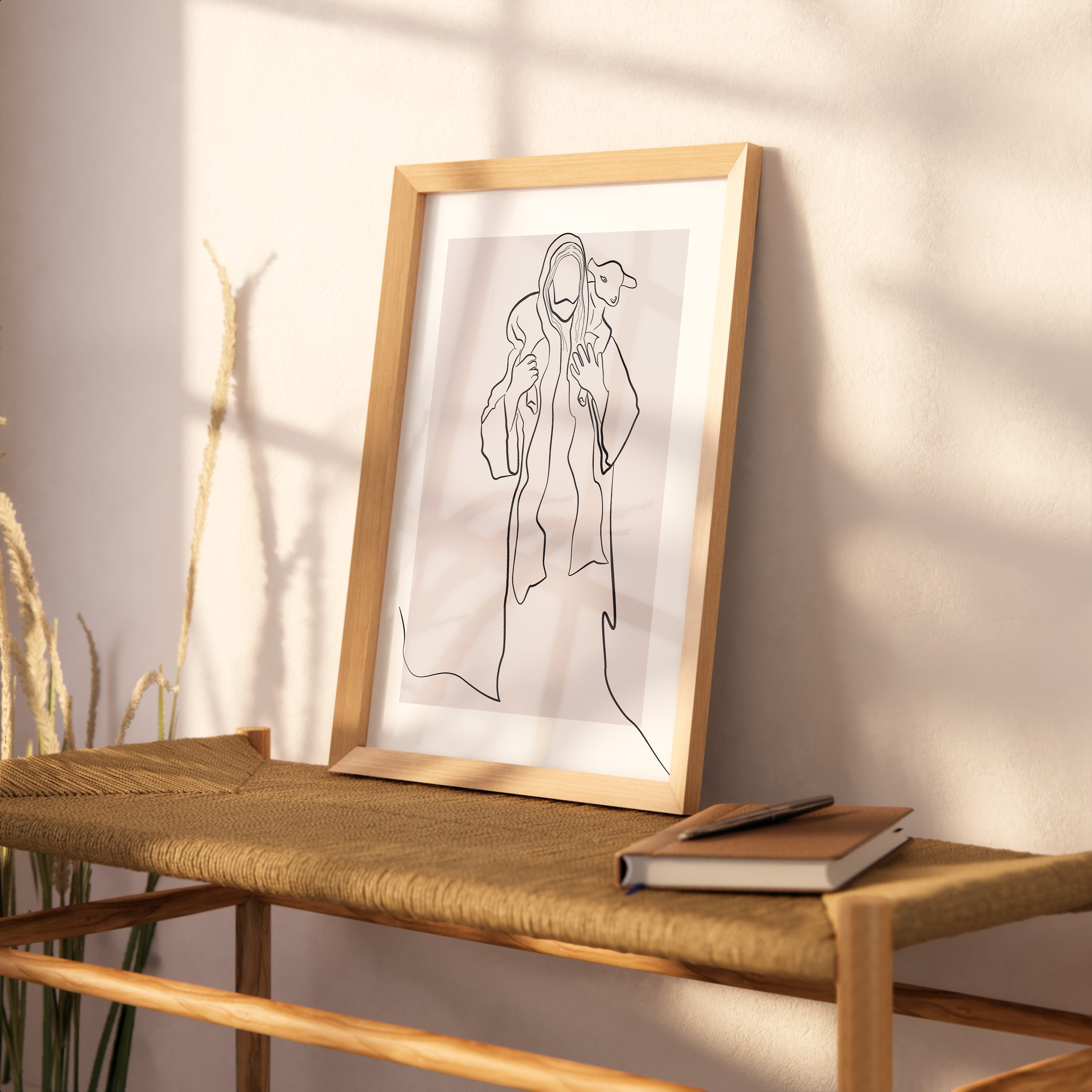 Christian Line Art, Jesus Line Art, Bible Story, Baptism Gift, Christ ...