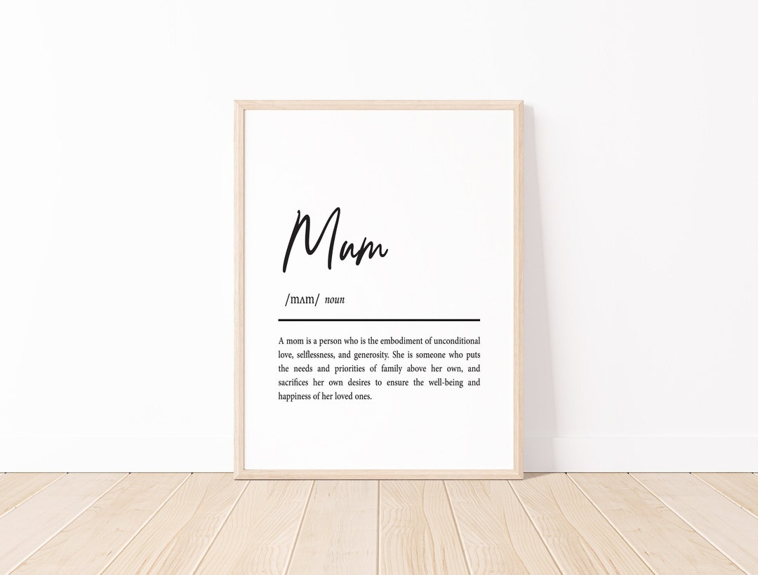 Mother Definition, Mum Definition Print, New Mom Gift, Mom Wall Art ...