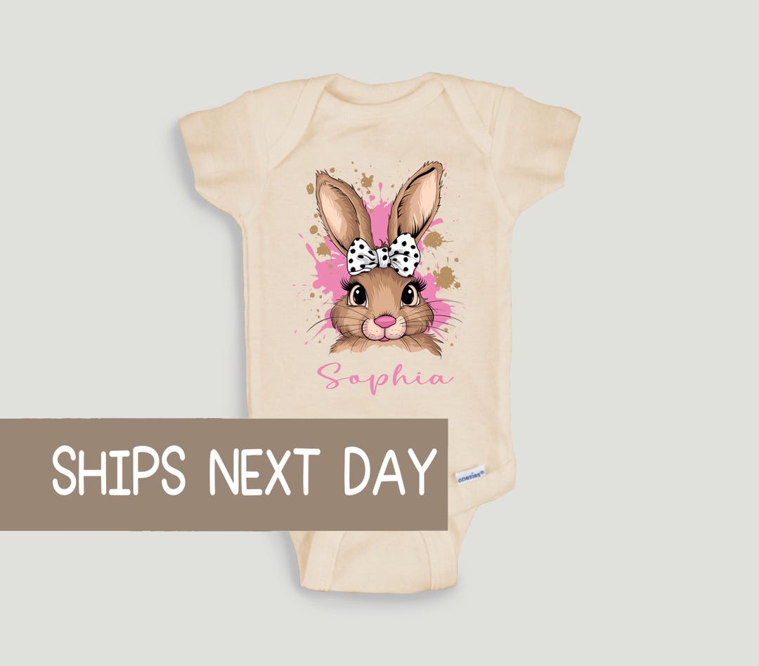 Personalized Easter Bunny Onesie® - Cute Easter Bodysuit - Custom ...