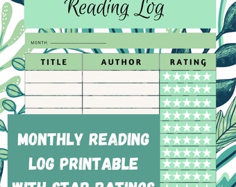 Boho Floral Monthly Reading Log - Printable PDF for Booktokers and Avid ...