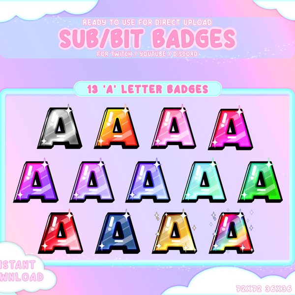 Letter Sub Badge - Etsy