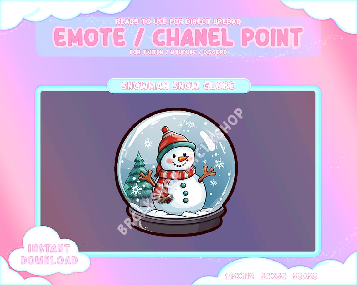 Snowman Snow Globe Channel Points | Snowman Badge | Streamer Graphics ...