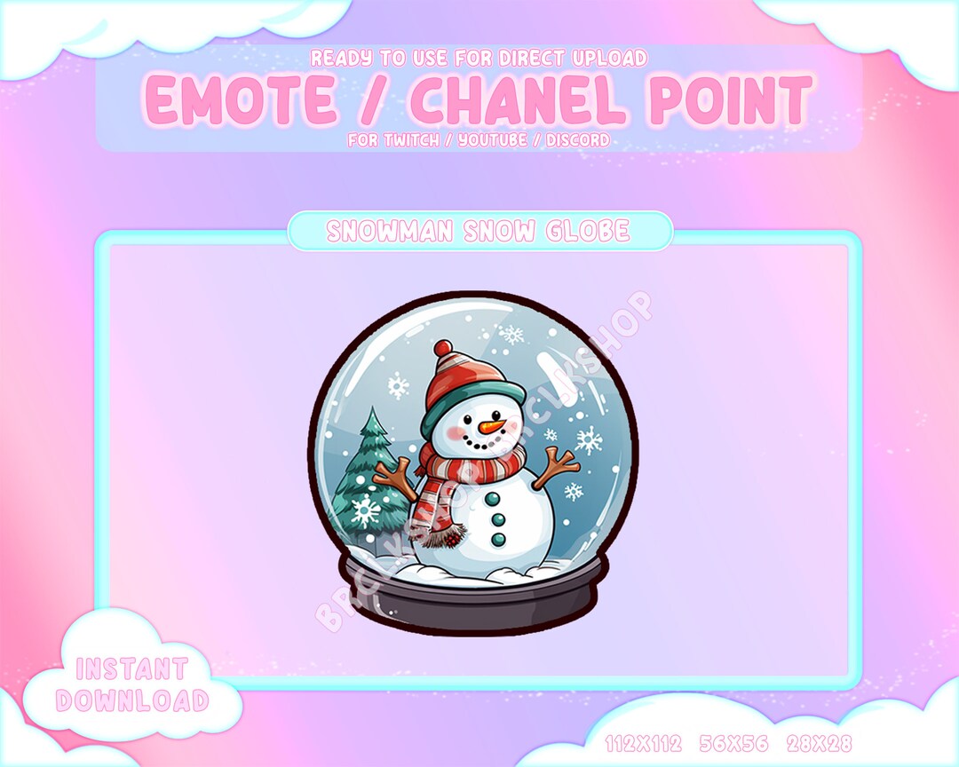 Snowman Snow Globe Channel Points | Snowman Badge | Streamer Graphics ...