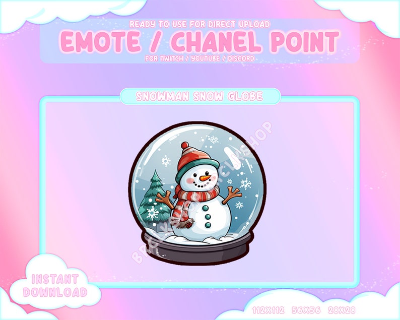 Snowman Snow Globe Channel Points | Snowman Badge | Streamer Graphics ...