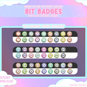 26 Casino Chips Twitch Bit Tier Badges | Twitch Bit Badges | Twitch ...