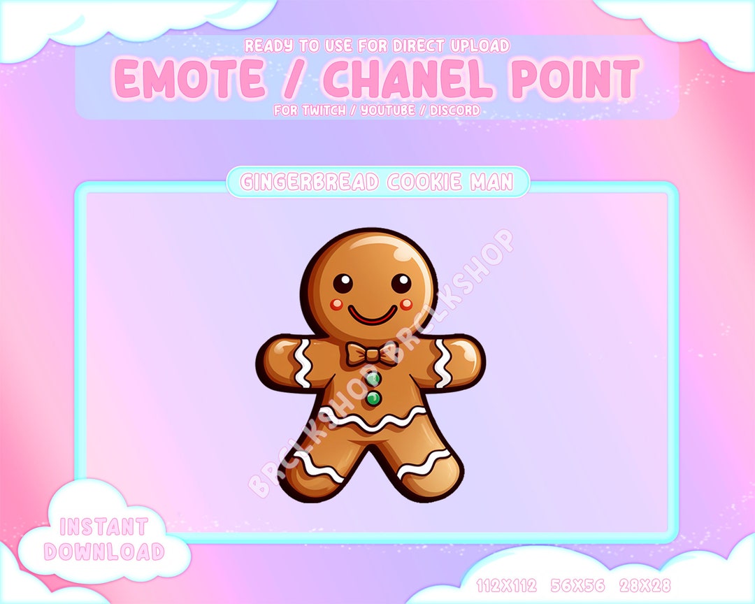 Gingerbread Cookie Man Channel Points | Cute Cookie Badge | Streamer ...