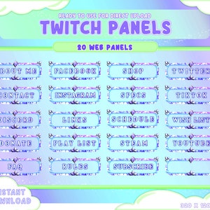 20 Twitch Cute Blue Purple Gem Panels / Window Pop up PC Panels ...