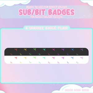 8 Sparkles Twitch Sub Badge Flair - Bit Badges - Streamer - Stream ...