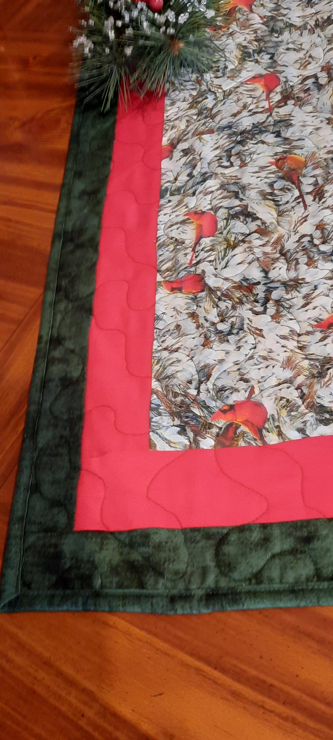 Handmade and Quilted Table Runner for the Love of Winter Cardinals - Etsy