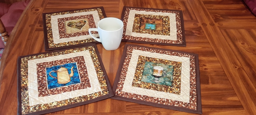 Handmade Quilted Mug Rugs: Coffee Lover Gift Set (set of 4) - Etsy
