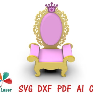 Wooden Princess Throne Chair - Laser Cutting Design Party Throne - CNC ...